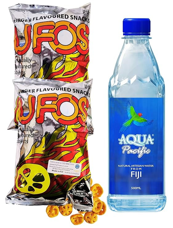 Combo Deal - UFO'S Burger Flavoured Puffs Snacks, Natural Bottled Water ...