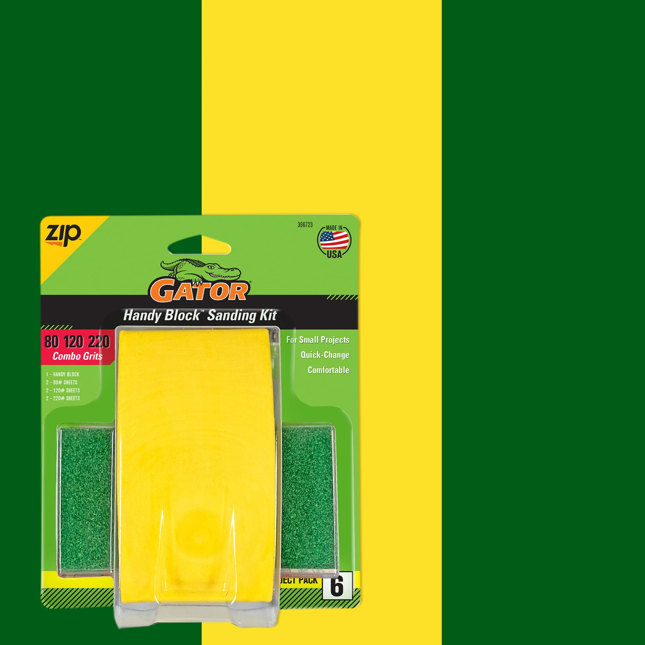 Combo Grit, Gator Sandpaper Handy Block Sanding Kit-396723, 80, 120 and ...