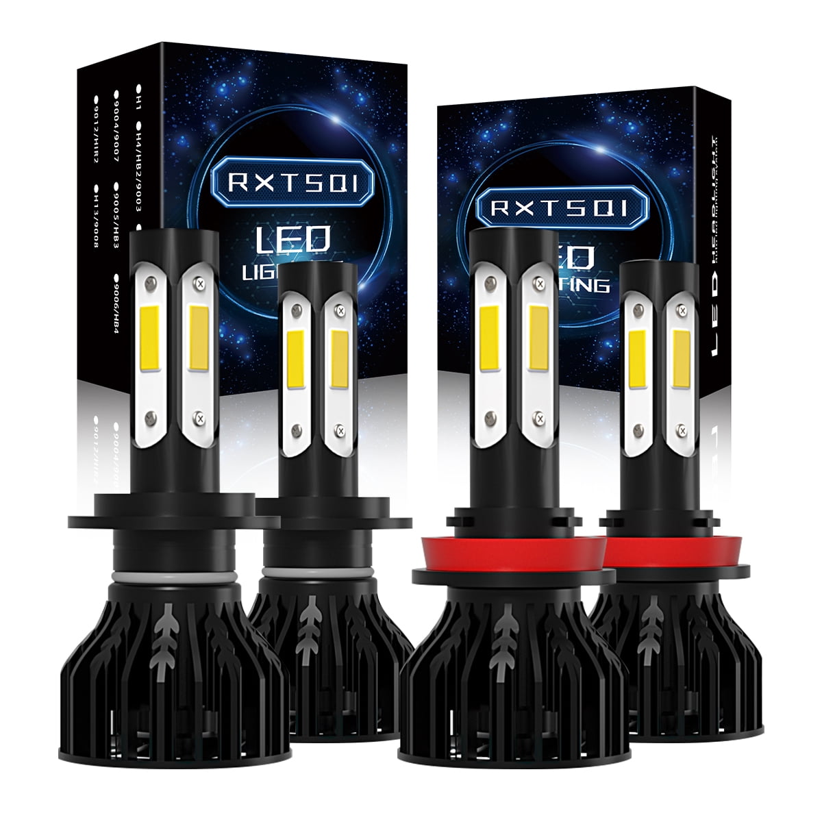 Combo H7 + H11 LED Headlight Bulbs Kit High Low Beam Super Bright 6000K ...