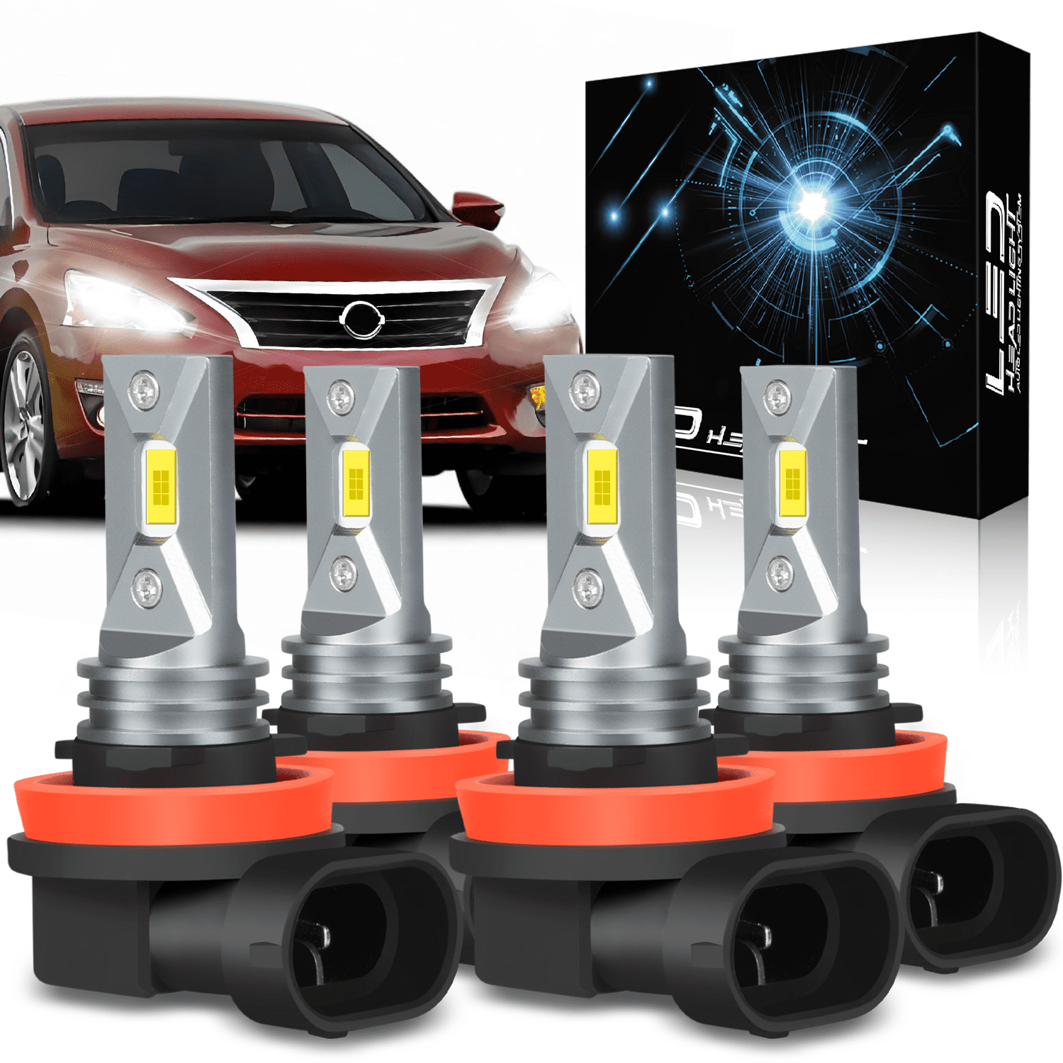 Combo H9 H11 LED Headlight Bulbs Kit for Nissan Altima 2007-2018 High ...