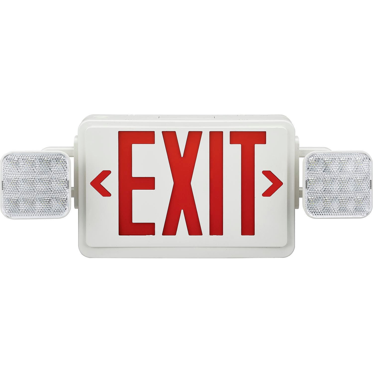 Global Industrial Combo LED Emergency Exit Sign Red Letters Ceiling ...