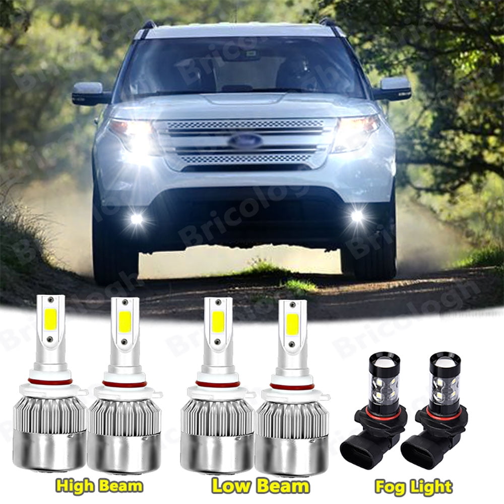 Combo LED Headlight Fog Light Bulbs Kit for Ford Explorer 2016-2017 ...