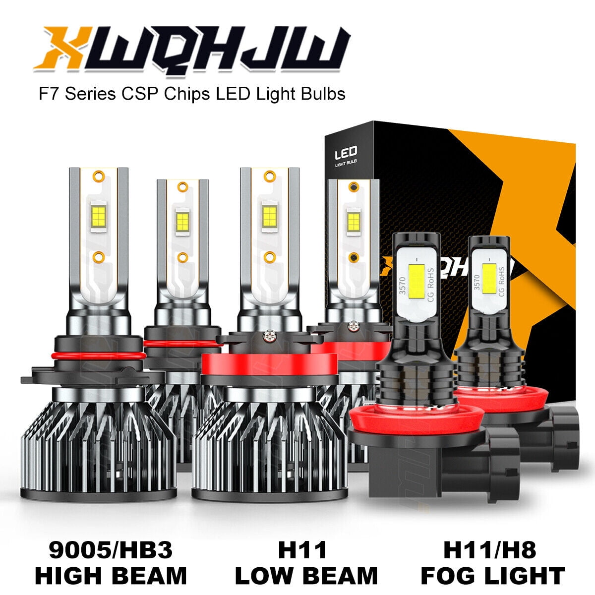 Combo LED Headlight Fog Light Bulbs Replace Kit For Ford Ranger XL Cab ...