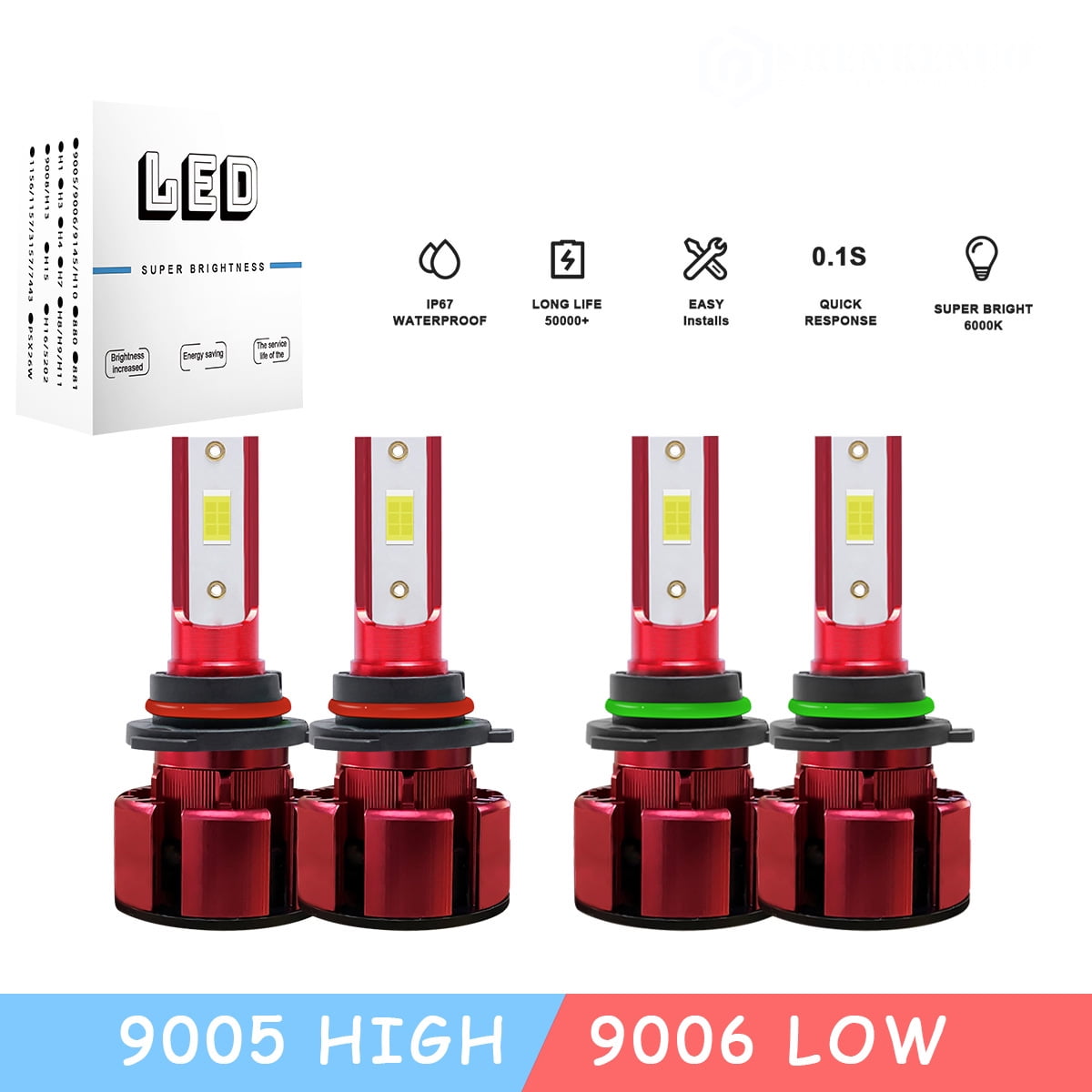 Combo LED high low beam bulbs For Toyota 4Runner 2003-2005 - Walmart.com