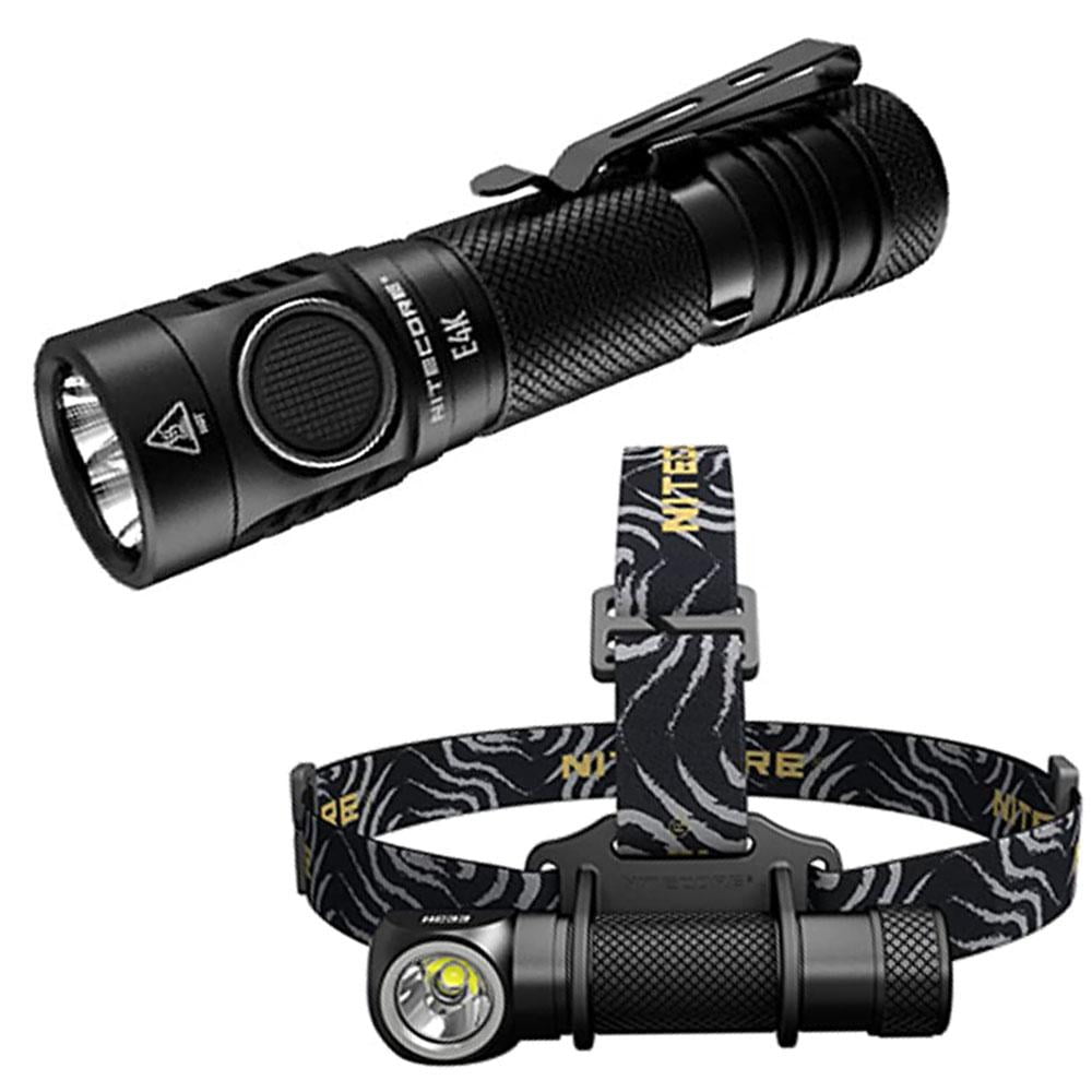 Combo: NITECORE E4K Compact EDC Flashlight - 4400 Lumens -1x NITECORE ...