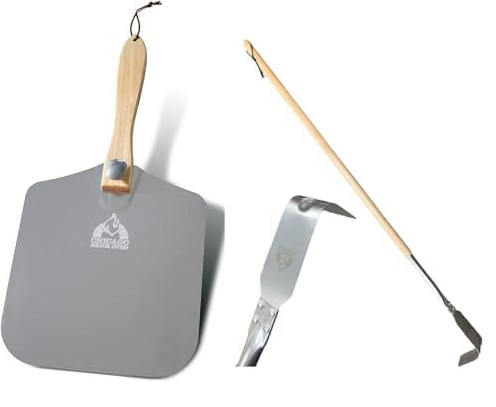 Combo Of Aluminum Pizza Peel 12" x 14" with Foldable Wooden Handle, 25 ...