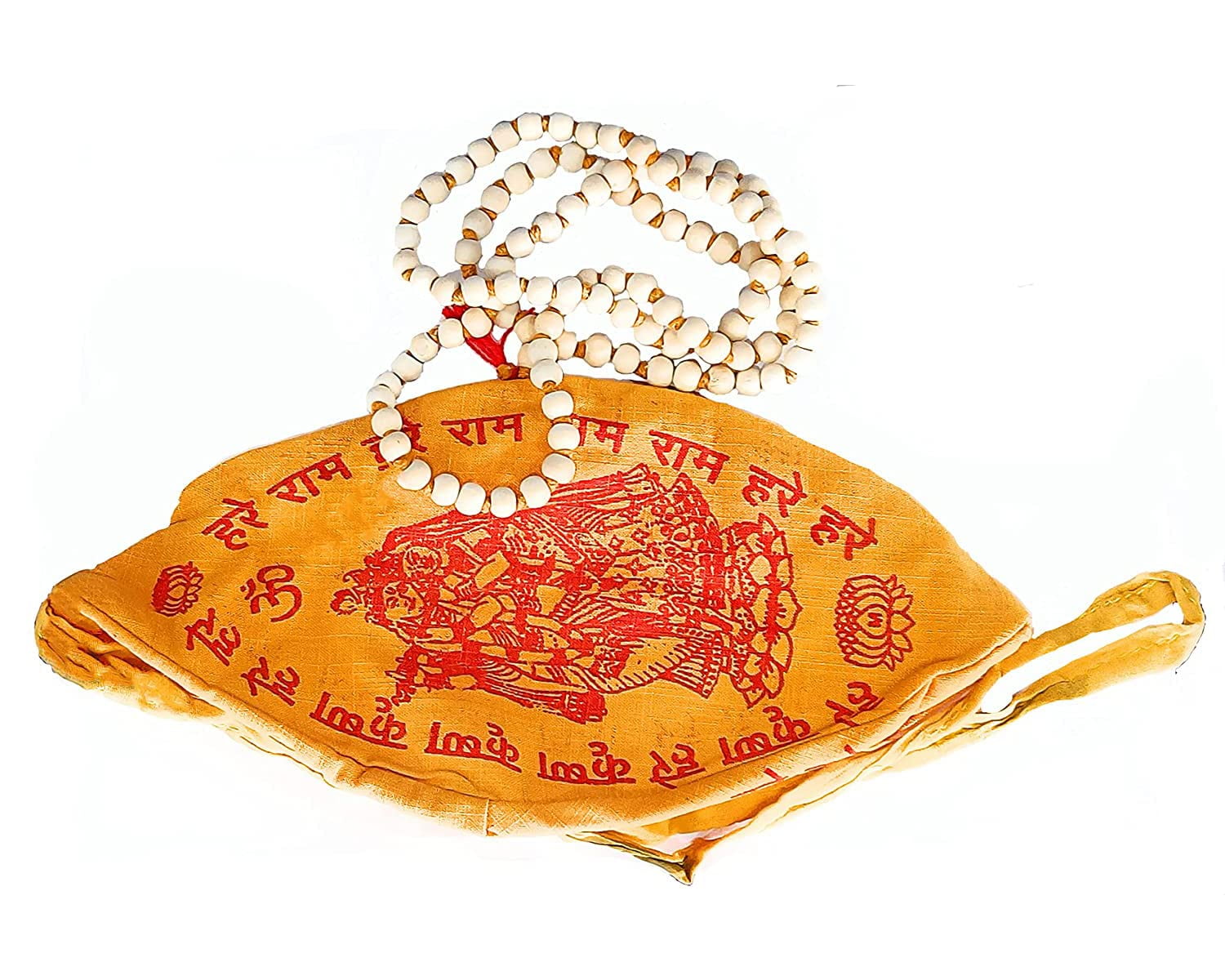 Combo Pack of 108 Beads Tulsi Mala and Cotton Hare Rama Hare Krishna ...