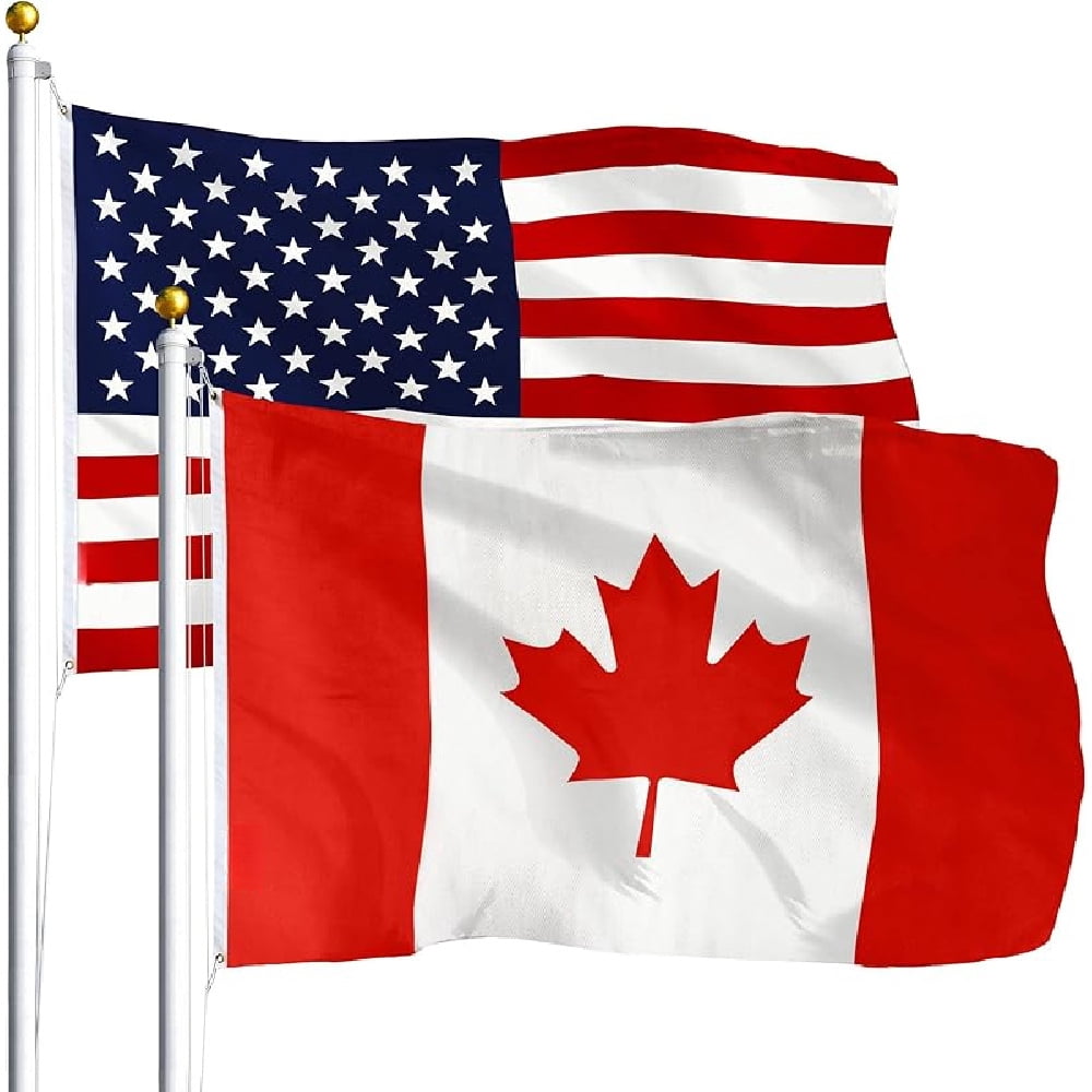 Combo Pack: USA American Flag 3x5 Ft 75D Printed Stars & Canada ...