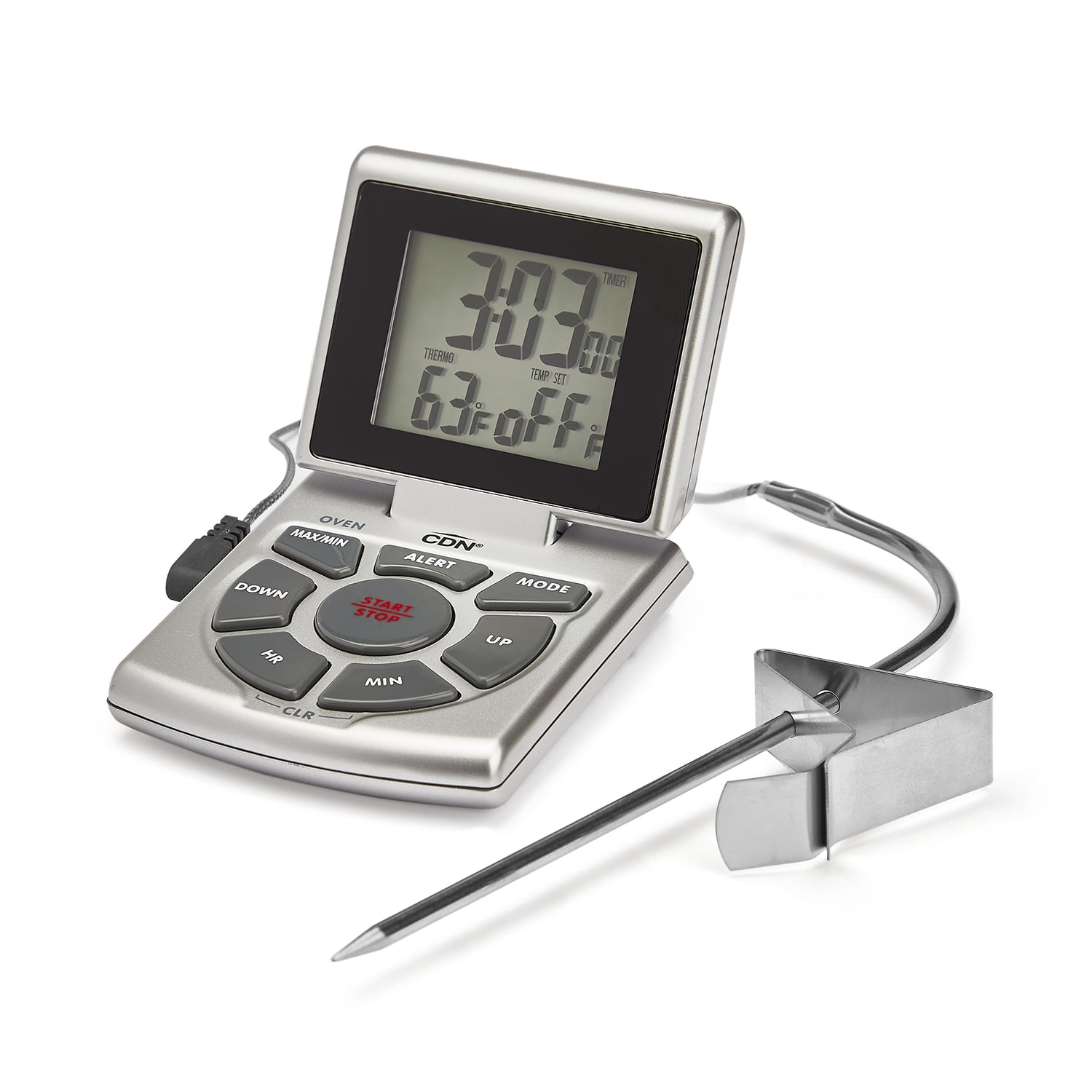 Combo Probe Thermometer, Timer & Clock - Silver - Walmart.com