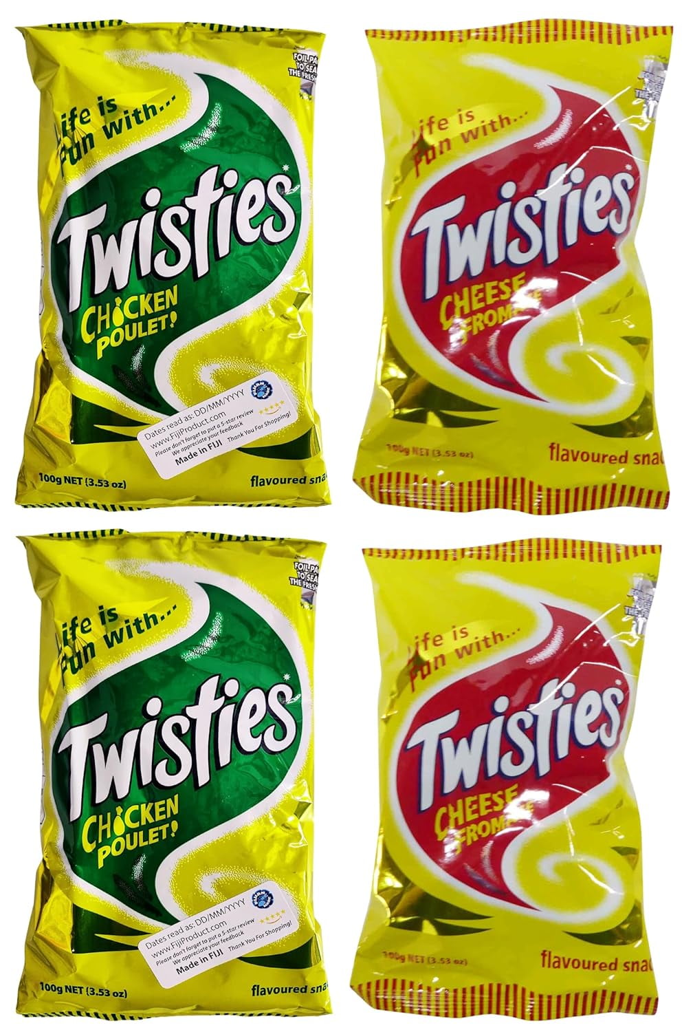 Combo Puffs Snack - 2x 100g Twisties Chicken Poulet Flavor, 2x 100 ...