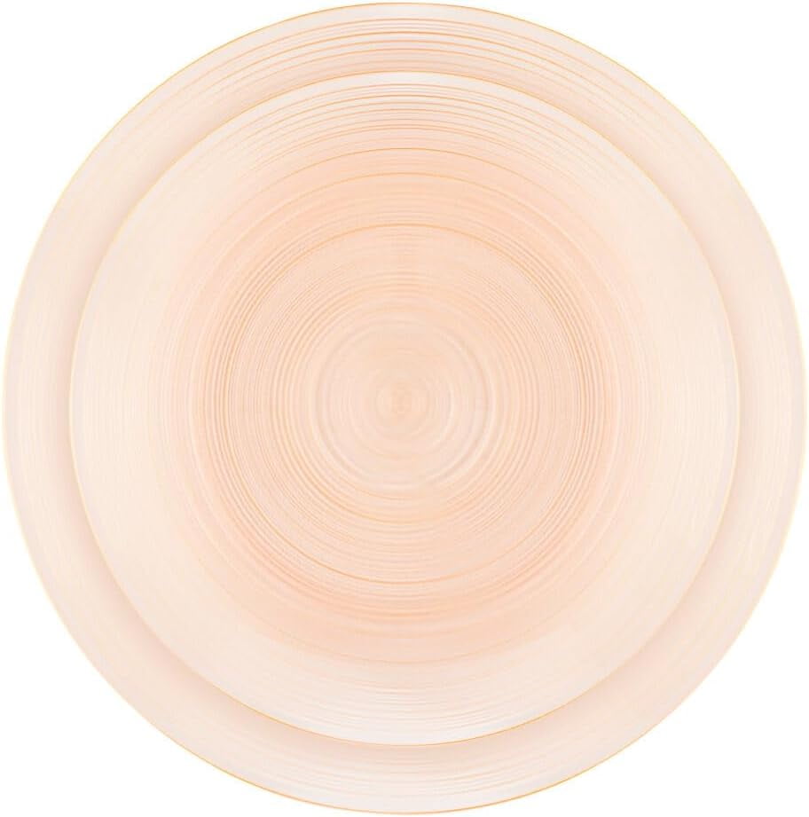Combo Set 7" Dessert Plates and 10" inch Round Translucent Peach ...