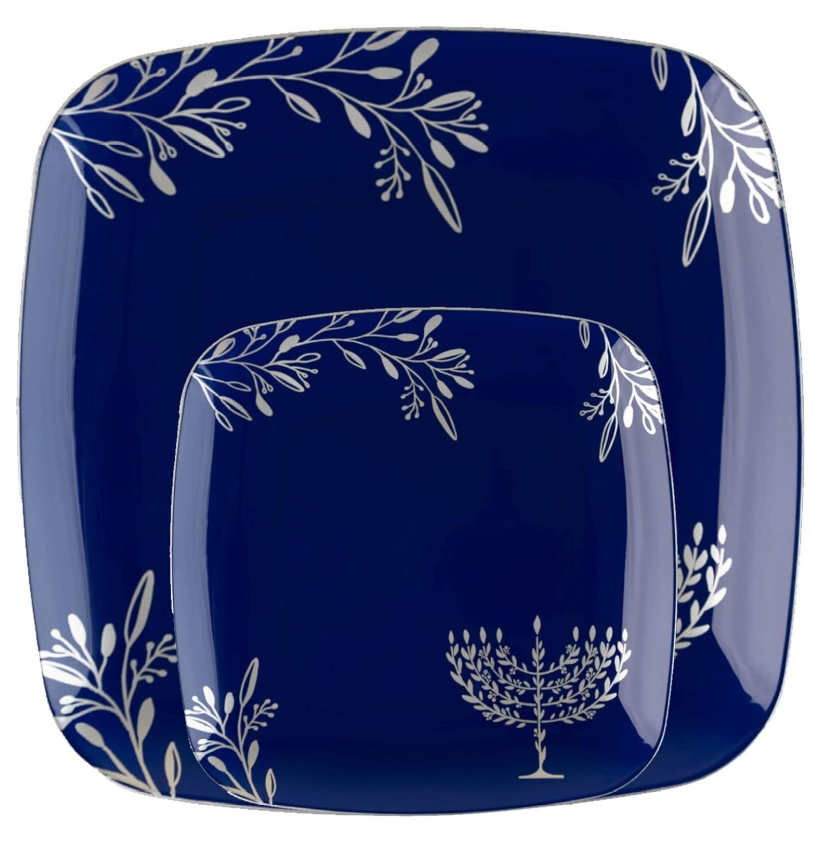 Combo Set 7" inch Salad Plates & 10" inch Square Plastic Plates Heavy ...