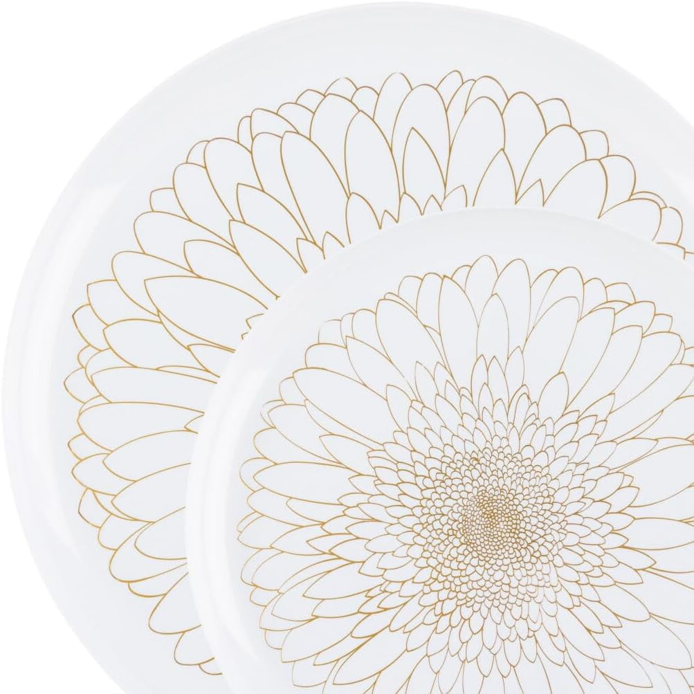 Combo Set 8" Dessert Plates and 10" inch Round White Plastic Plates ...
