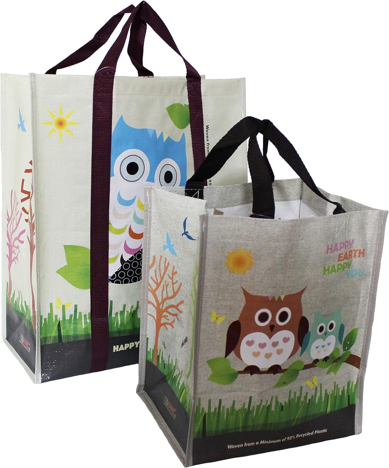 Combo Set Laminated XL And Mini Woven Reusable Grocery Shopping Bags ...