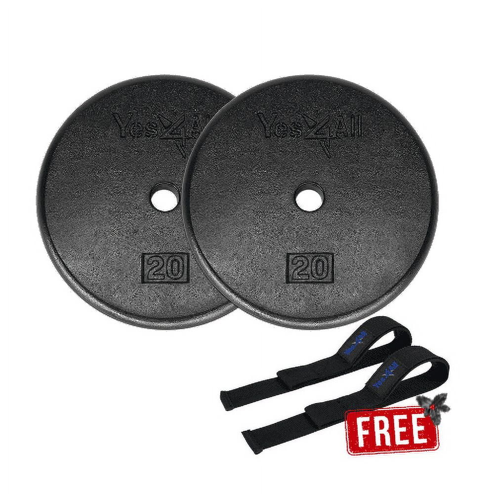 Yes4All 1-inch Cast Iron Weight Plates for Dumbbells (20lbs, Pair ...