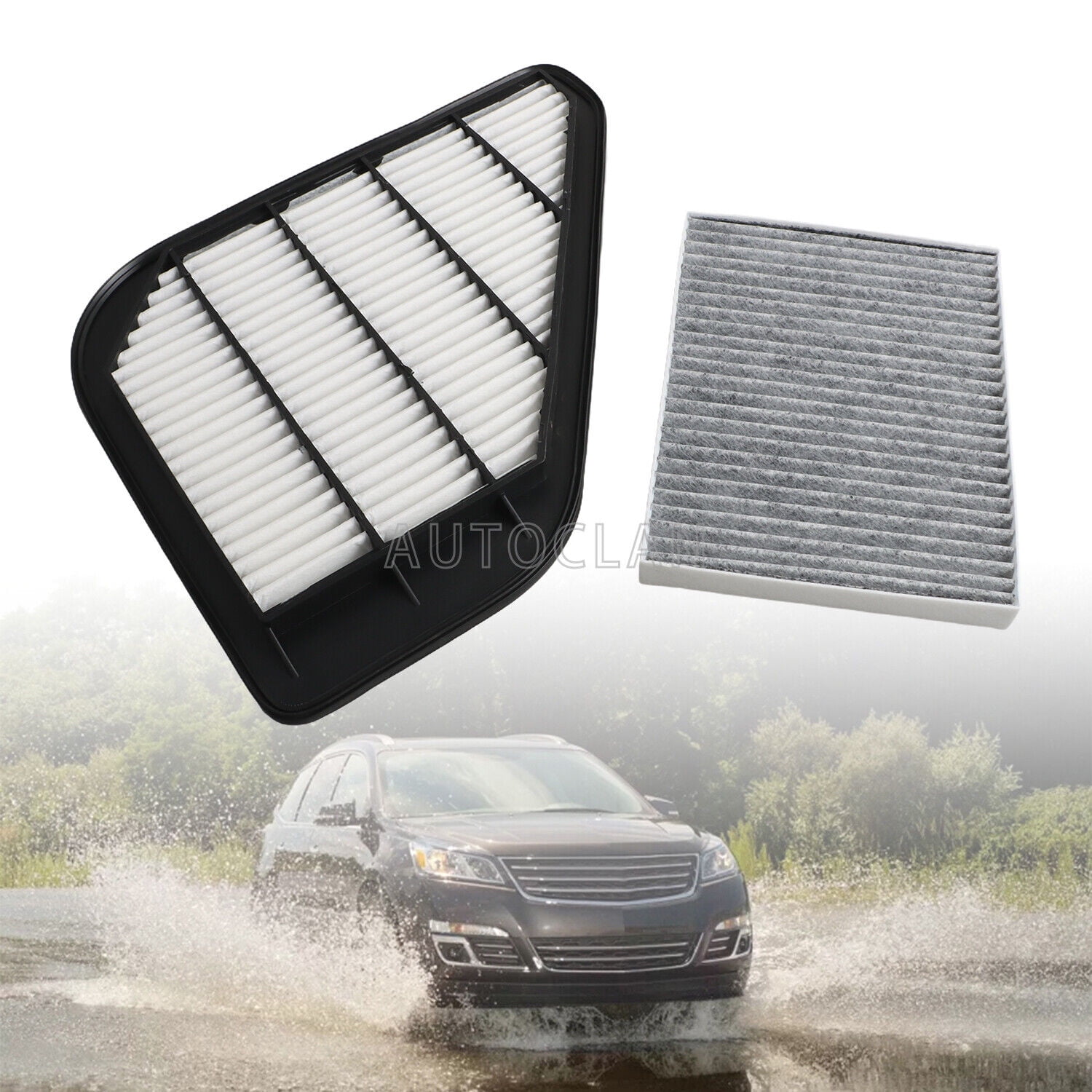 Combo set Engine & Carbon Cabin Air Filter Fits For Chevy Traverse ...