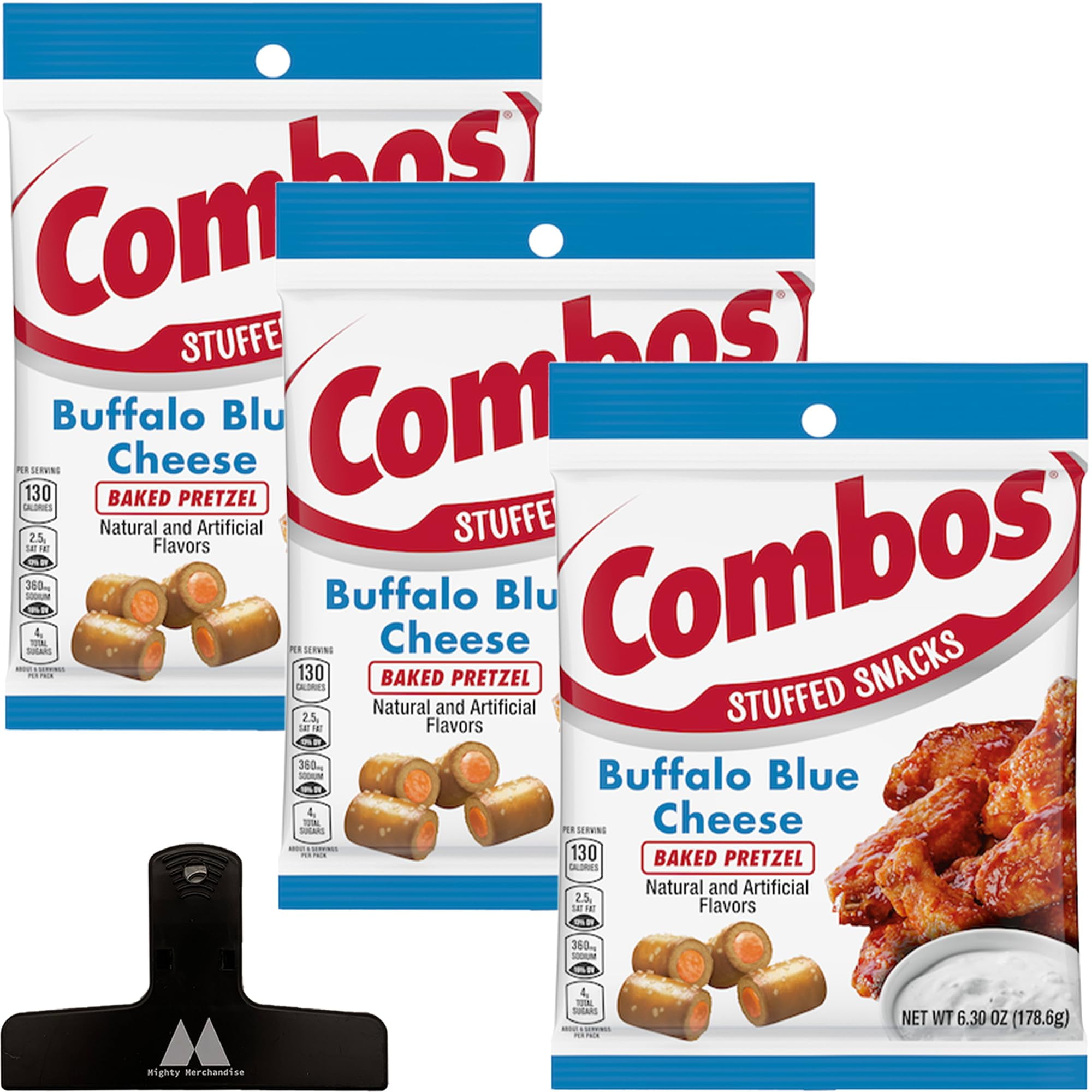 Combos Buffalo Blue AJH3 Cheese Pretzels Baked Snacks - 6.3 Ounce Bags ...