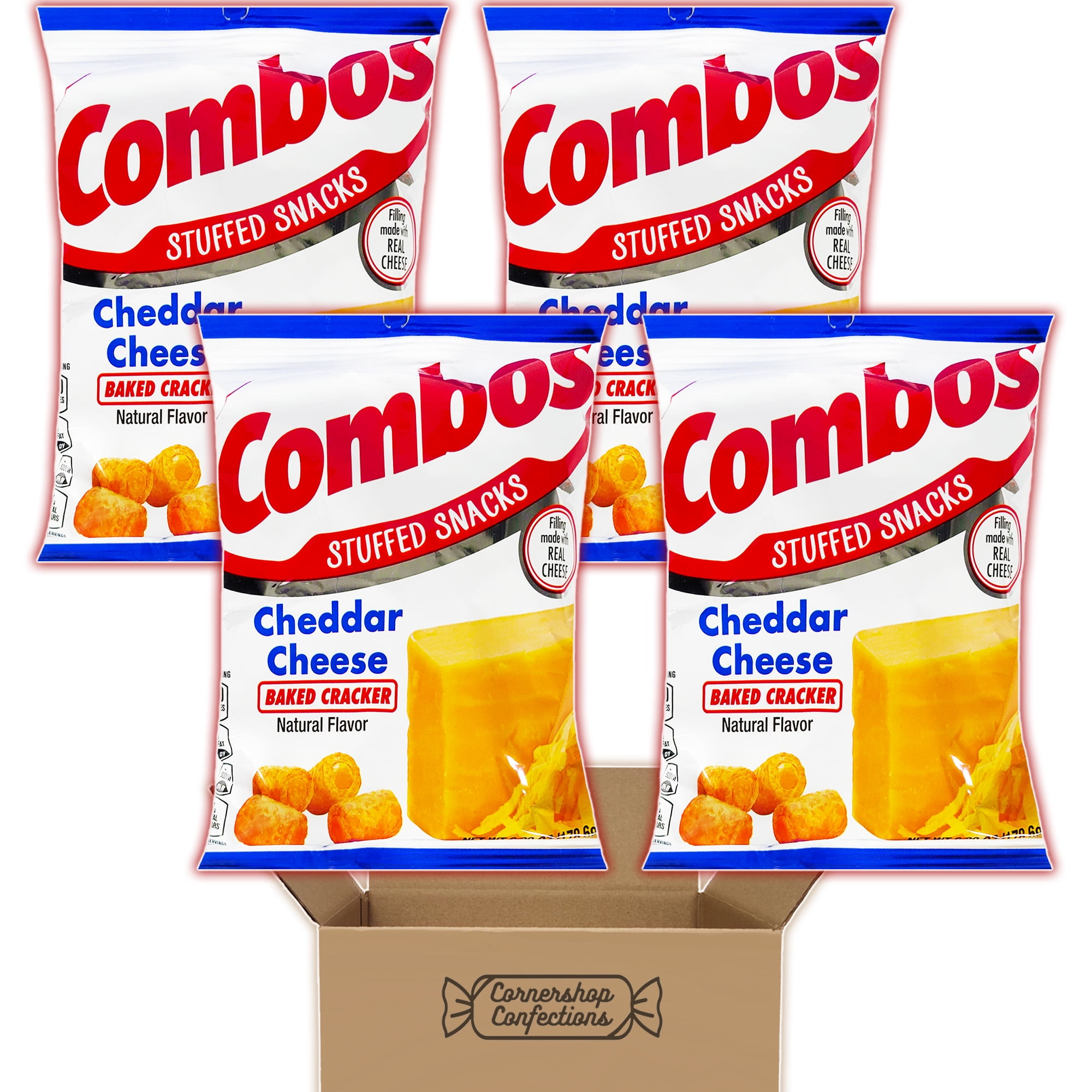 Combos Cheddar Cheese Flavored Baked Cracker Bulk Pack - 4 Separate 6.3 ...