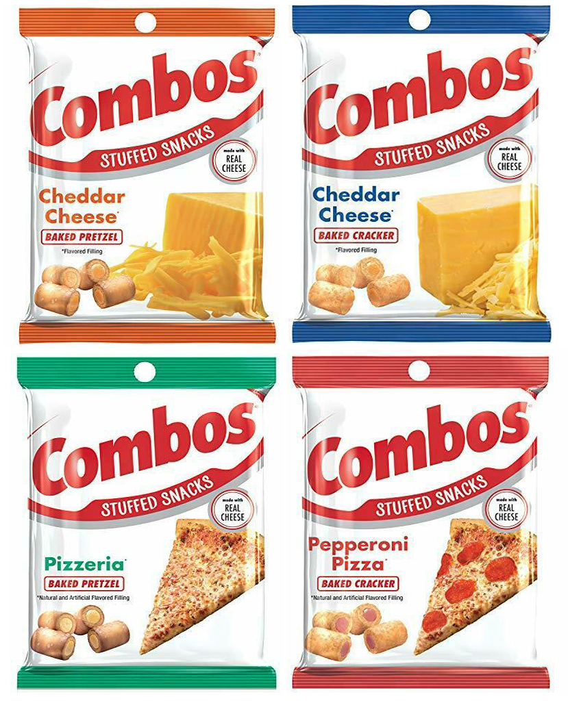 Combos Cheddar Cheese & Pizza Snacks - Flavorful Baked Pretzel ...