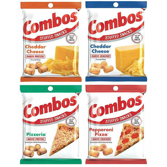 Combos Cheddar Cheese & Pizza Snacks - Flavorful Baked Pretzel ...