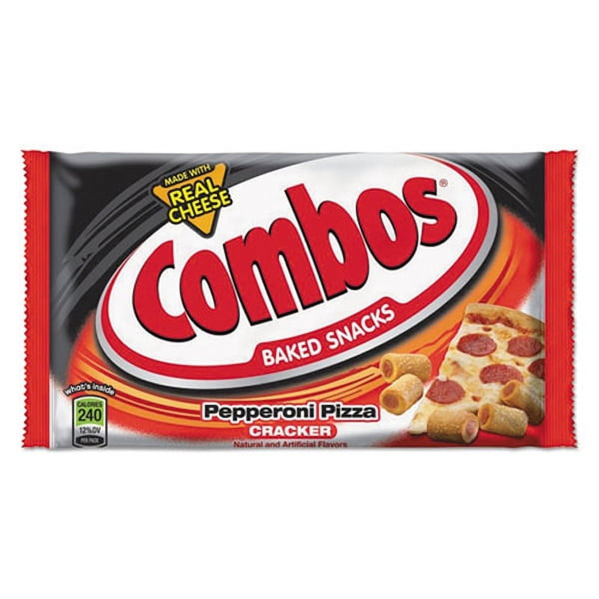 Combos Pepperoni Pizza Crackers Baked Snacks 1.7 oz Bags - 18 Count ...
