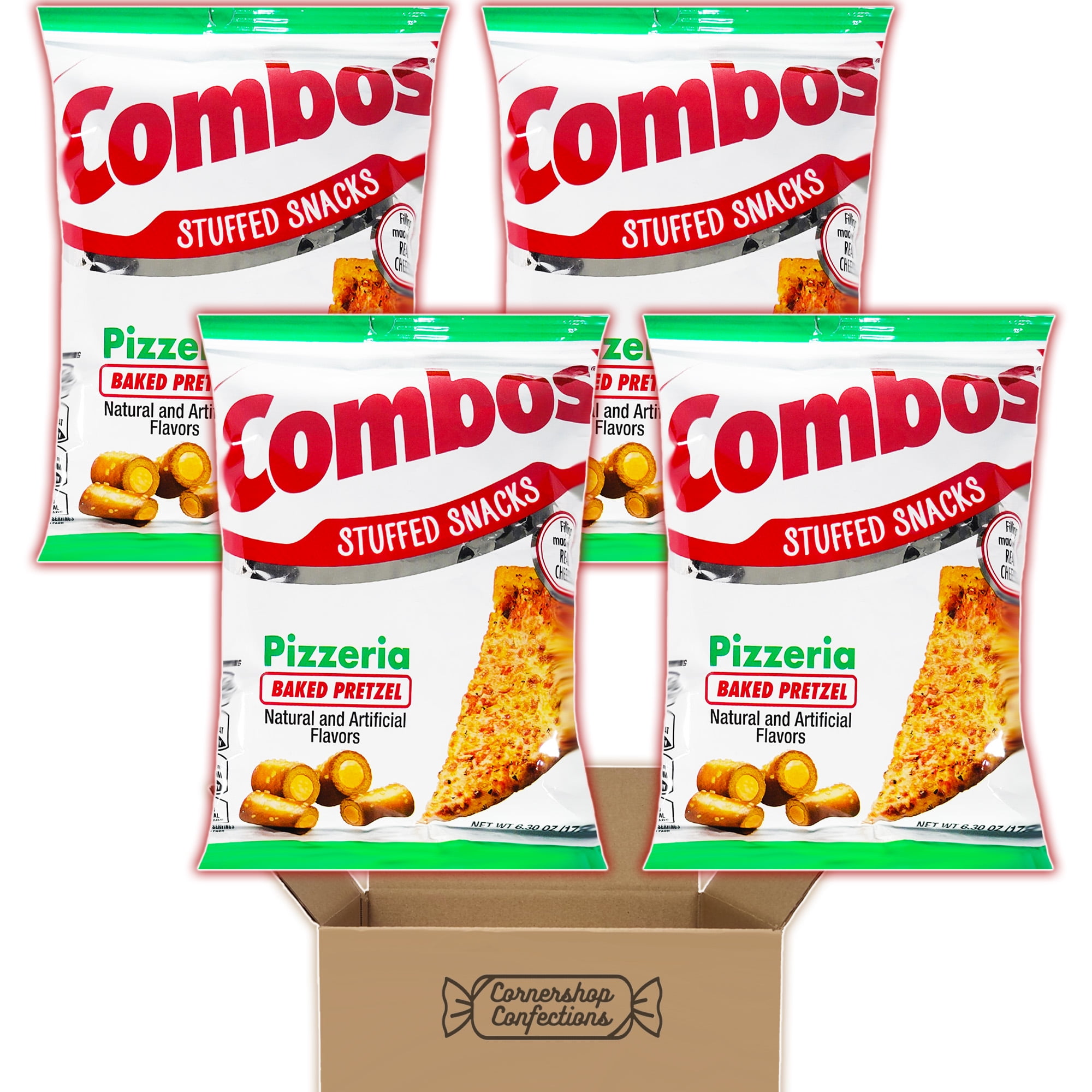 Combos Pizzeria Flavored Baked Pretzel Bulk Pack - 4 Separate 6.3 oz ...