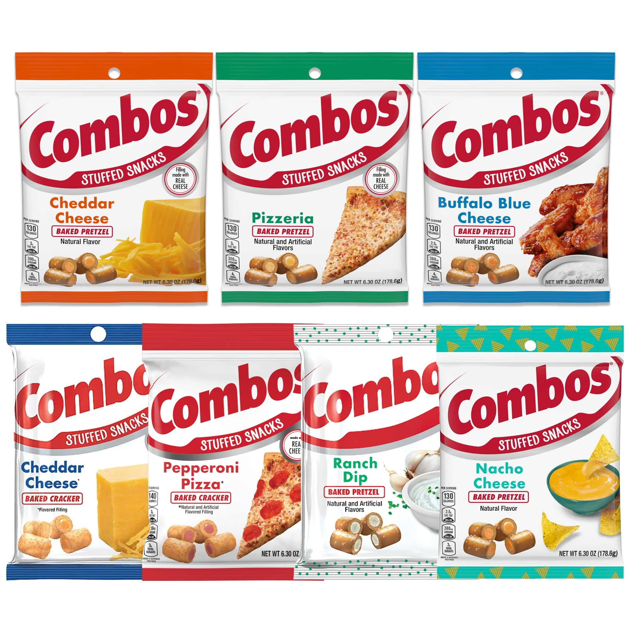 Combos Snacks Variety 7 SBF3 Pack-Pepperoni Pizza, Cheddar Cheese ...