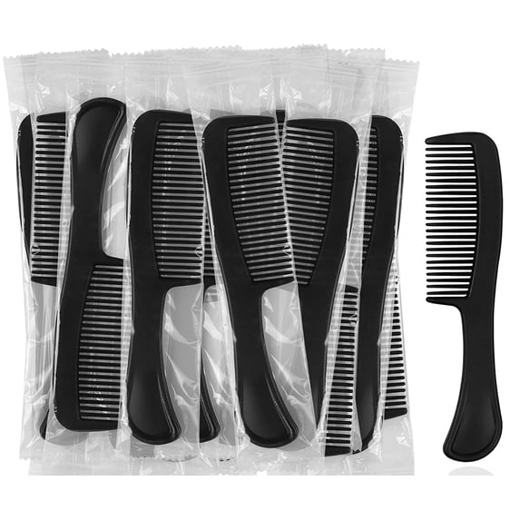 50 Pack Matte Black Plastic Small Hair Combs, Individually Wrapped for ...