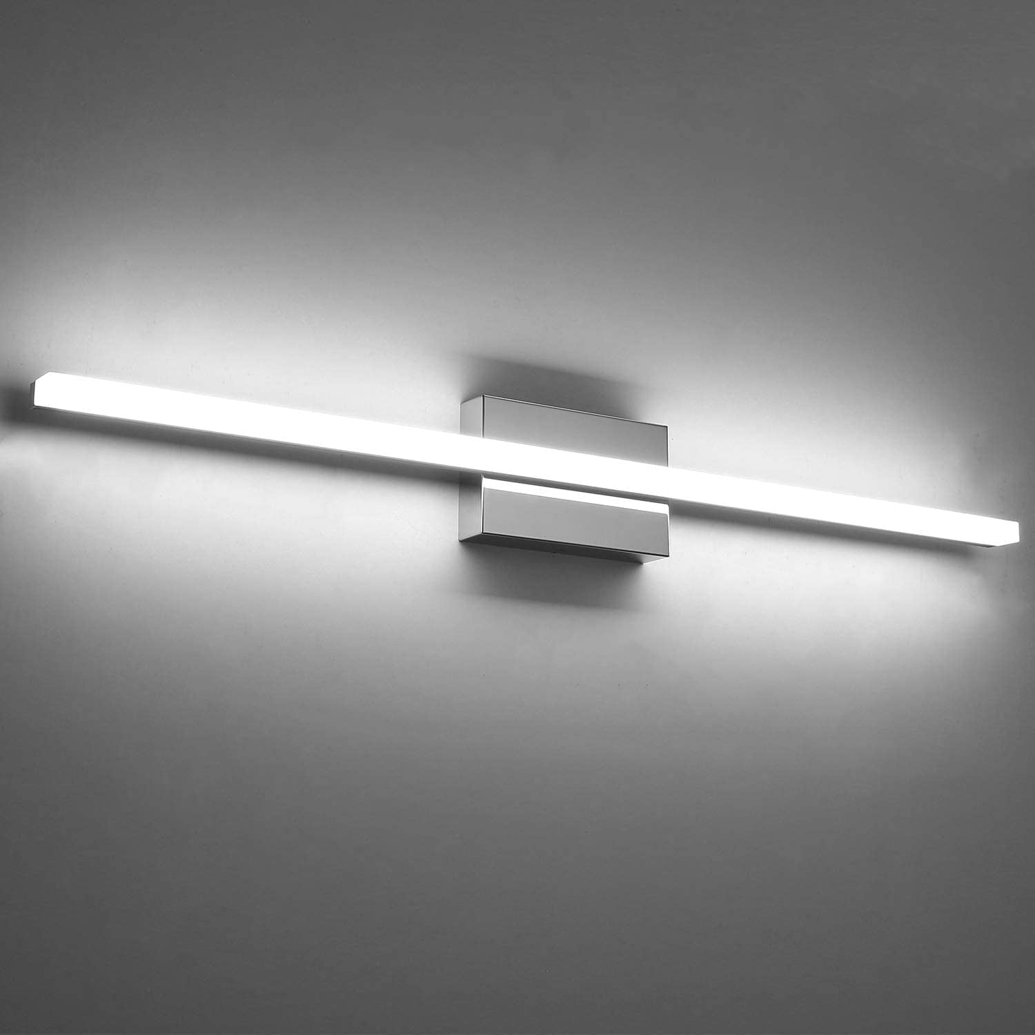 Combuh 36in Bathroom Light Fixtures Chrome LED Vanity Lights Modern ...