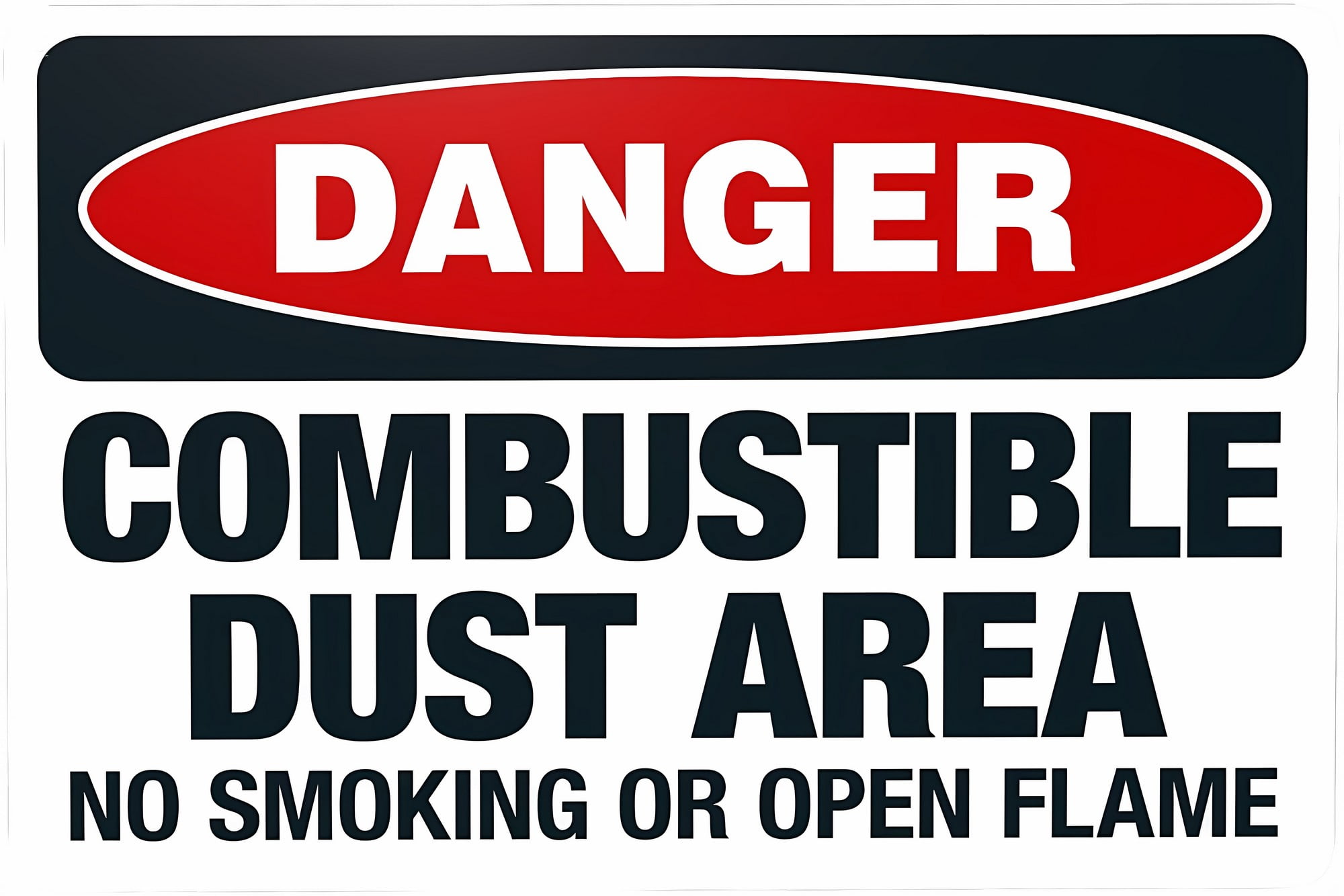 Combustible Dust Area No smoking Or Open Flame Warning Sign 8"x12 ...