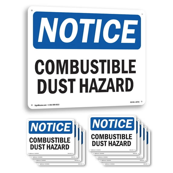 Combustible Dust Hazard OSHA Notice Aluminum Sign 24 Inch x 18 Inch ...
