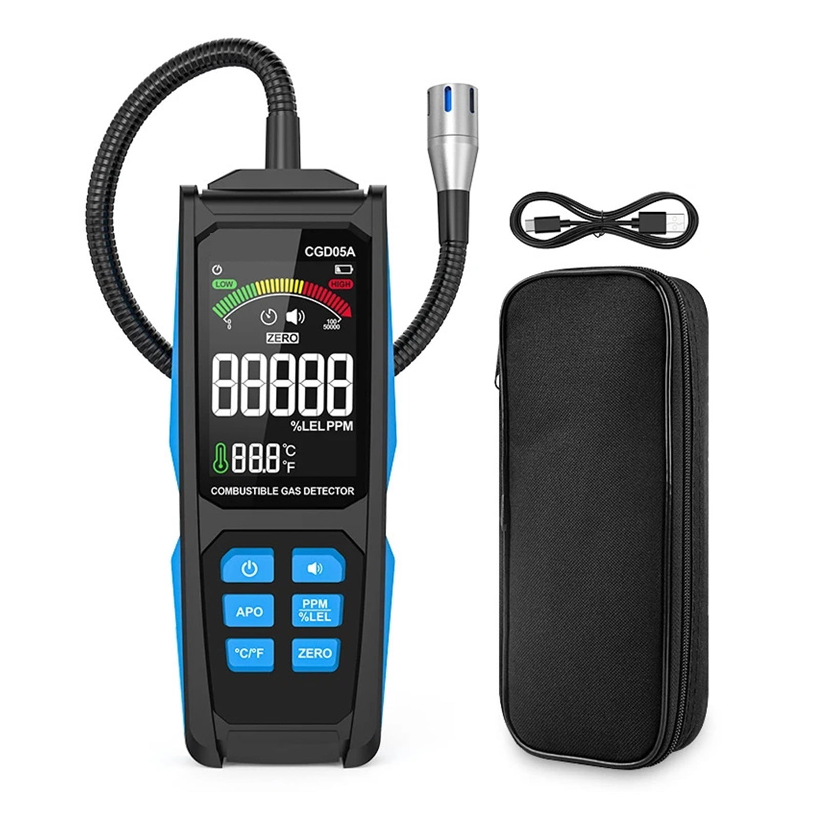 Combustible Gas Detector Color Screen Gas Analyzer Charging Triple ...