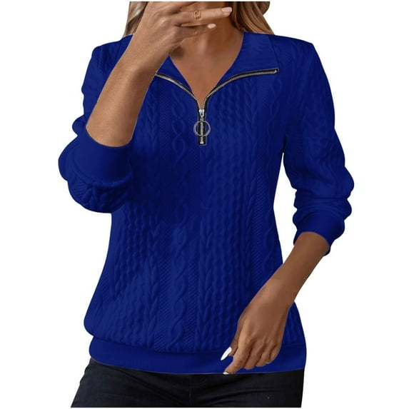 Comdrip 1/4 Zip Pullover Women, Women's Half Zip Fashion Sweaters Long ...