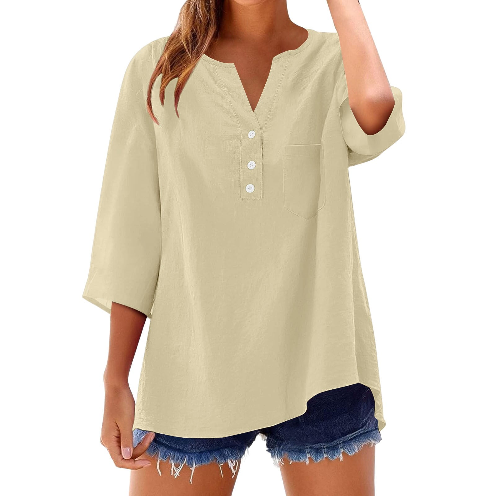 Comdrip Cotton Muslin Shirt Women! Cotton Linen Shirts for Women Summer ...