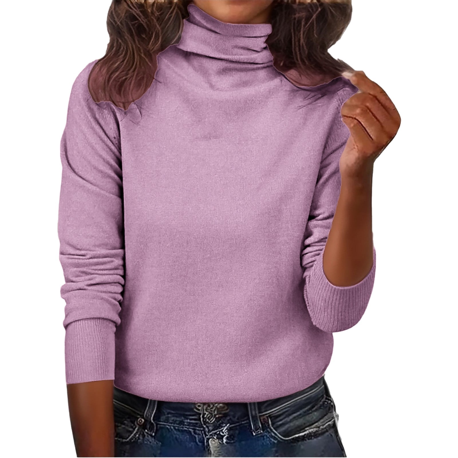 Comdrip Cozy Sweaters for Women, Fall/Winter Turtleneck Sweater Women ...