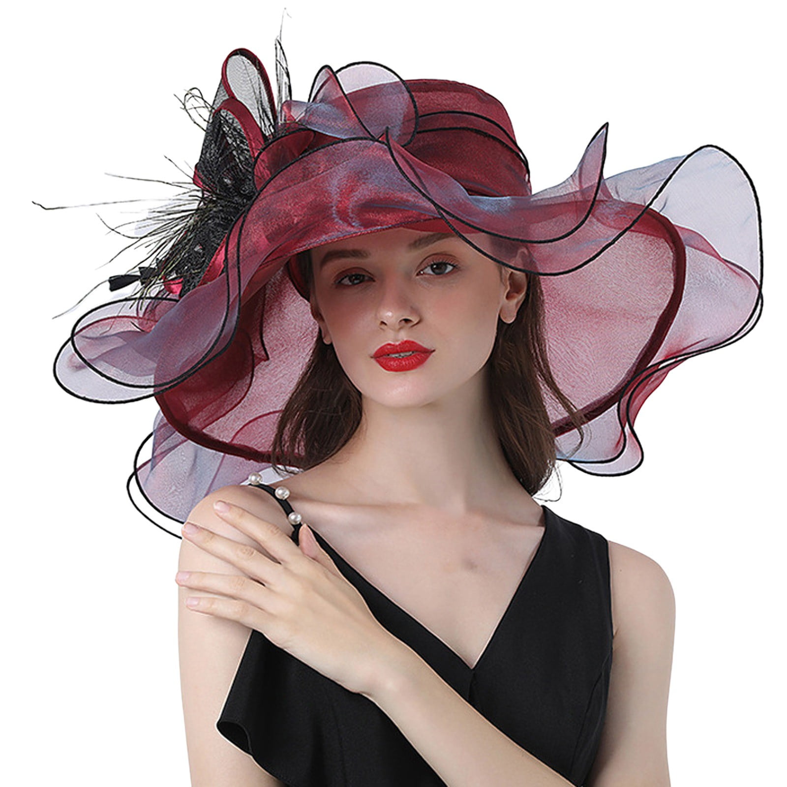 Comdrip Cute Kentucky Derby Hats! Women's Street Photography Flower Sun ...
