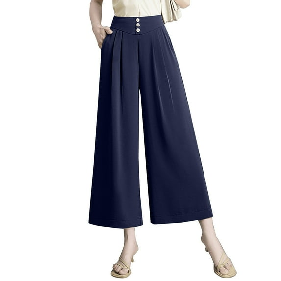 Comdrip Dress Pants Women Pants for Women Soft High Waist Pull on Wide ...