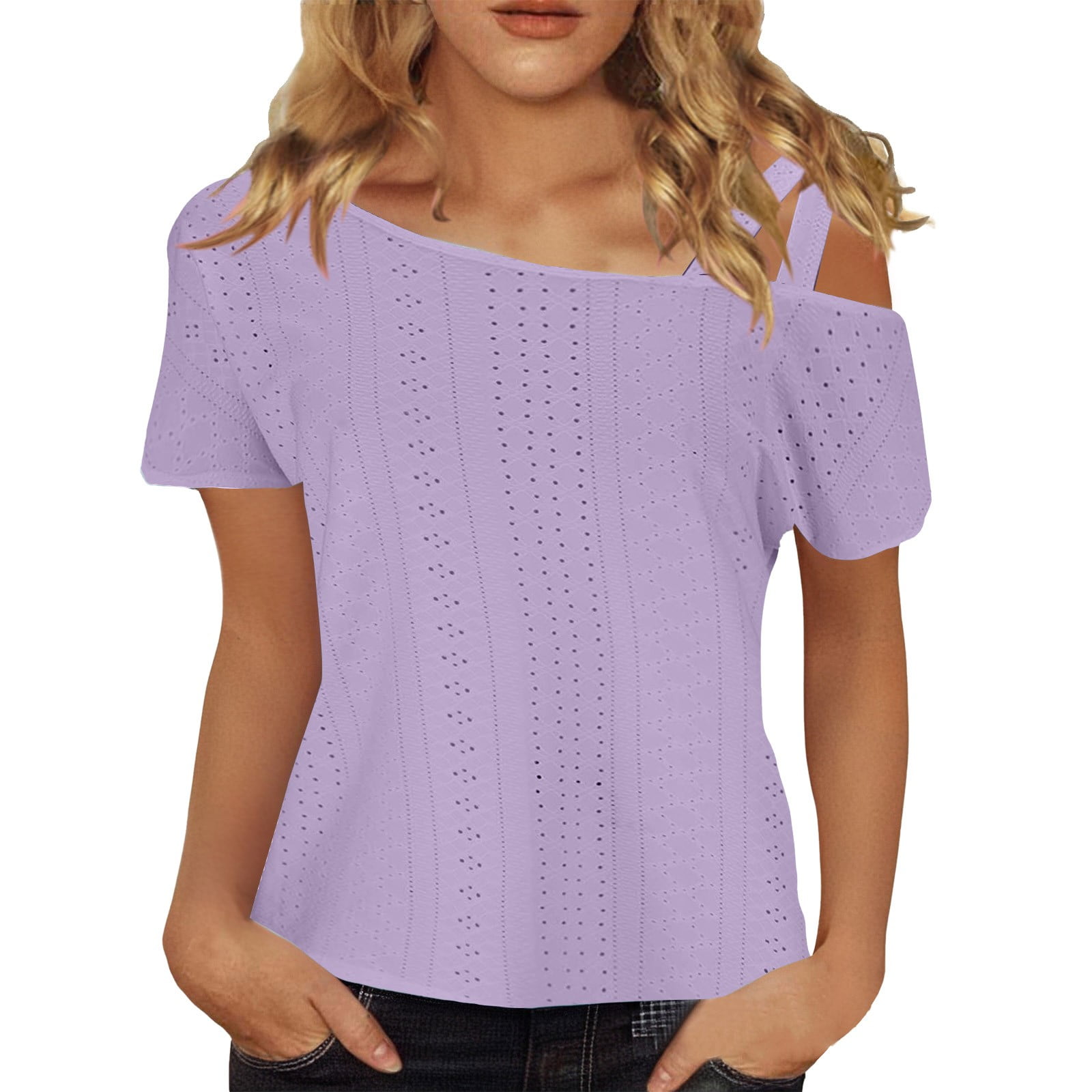 Comdrip Drop Shoulder Tops for Women! one Shoulder Tops Womens Cold ...