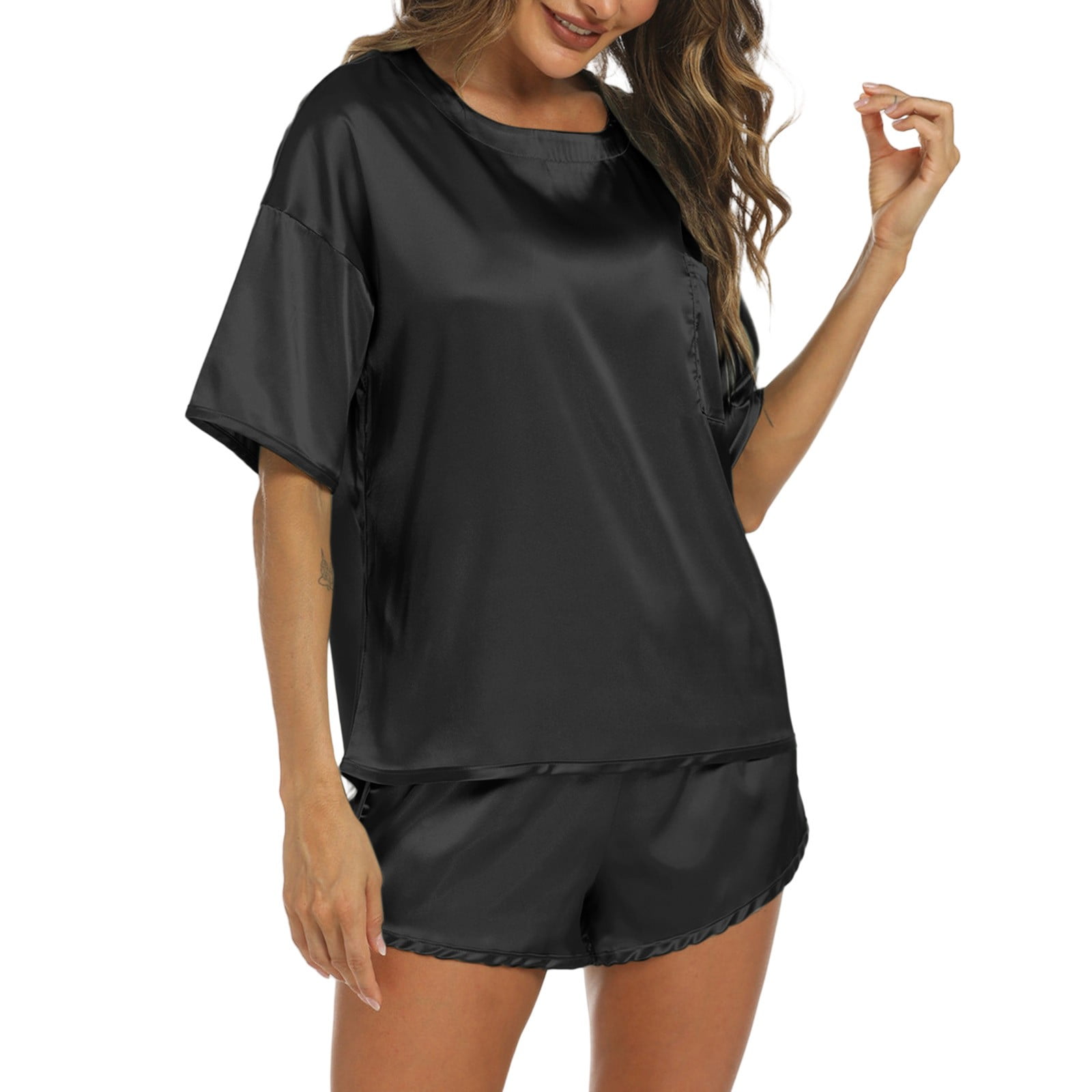 Comdrip Silky Pajama Set for Women, Pajama Set for Women Shorts and Top ...