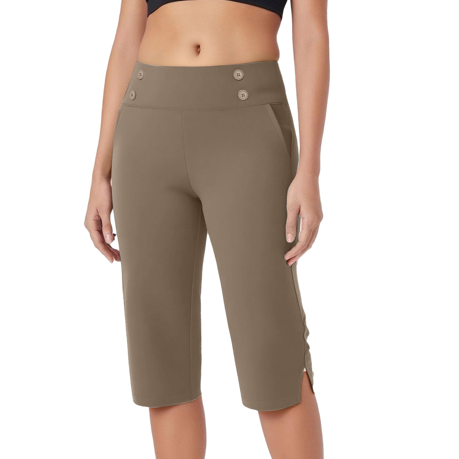 Comdrip Summer Pants for Women, Pants for Women High Waisted Crop Work ...