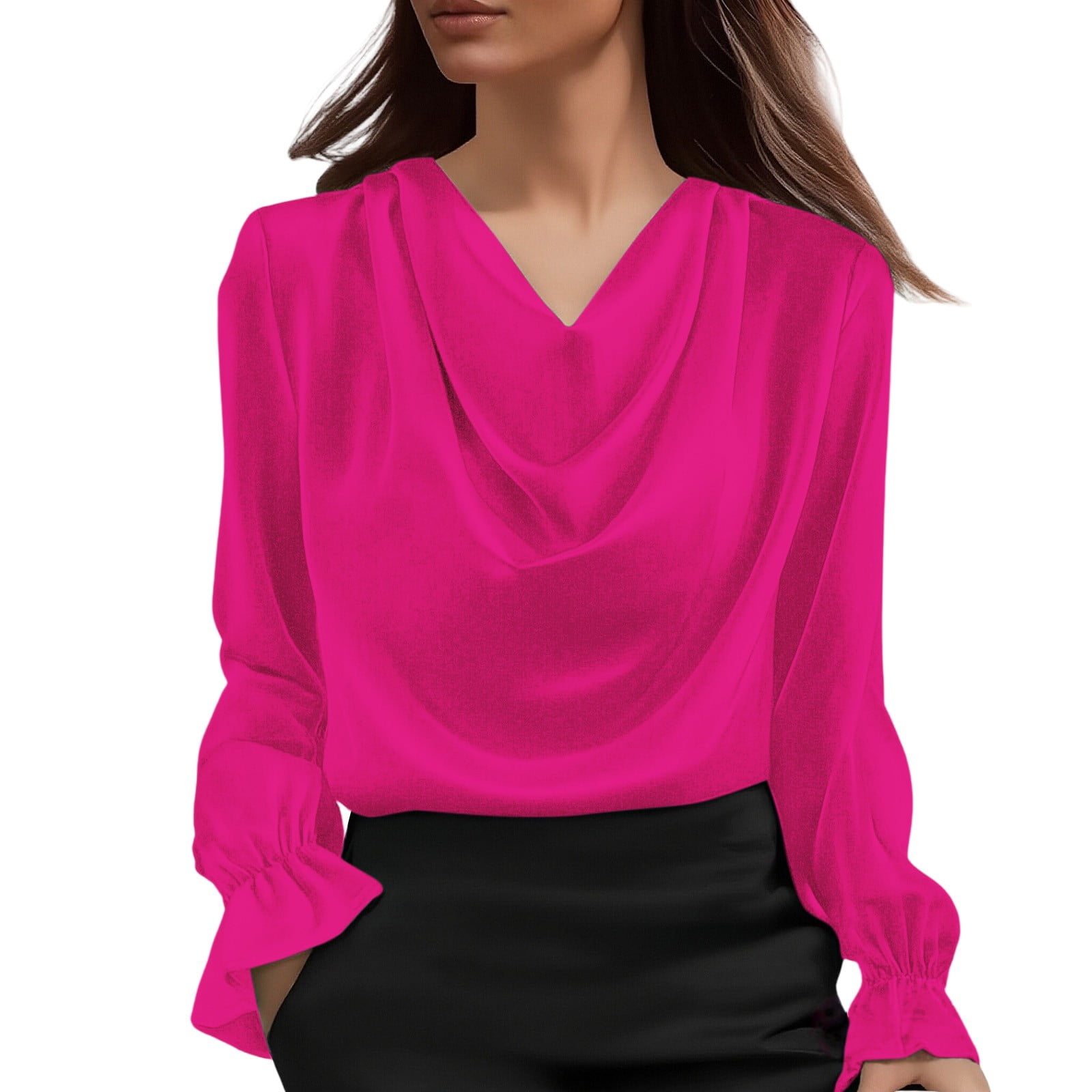 Comdrip Women's Tops, Tees & Blouses, Blouses for Women Work Satin ...