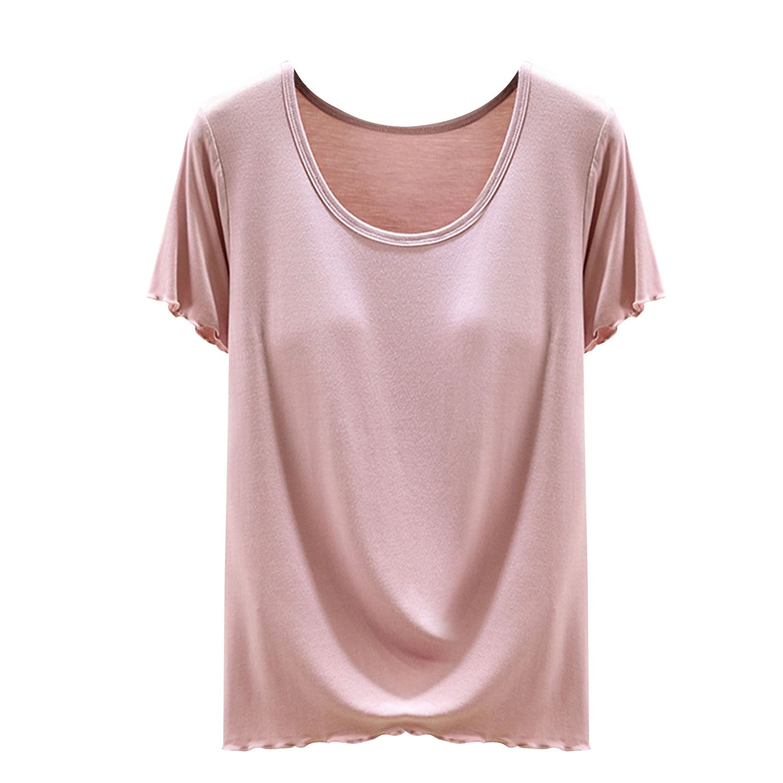 Comdrip Womens Basic Tops, Women's Bra T Shirt Loose Summer Thin Home ...