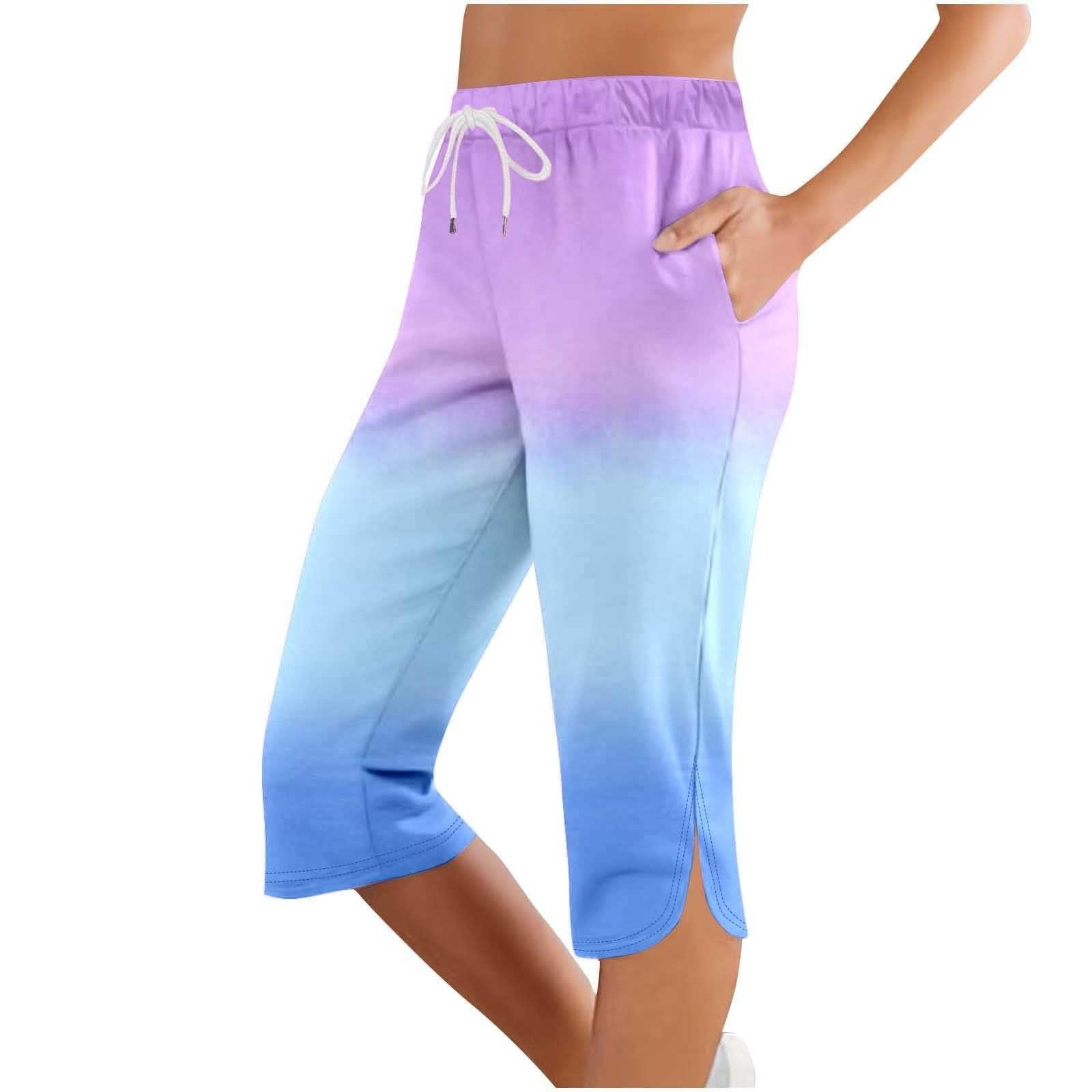 Comdrip Womens Capri Pants! Leggings for Women with Pockets Knee Length ...