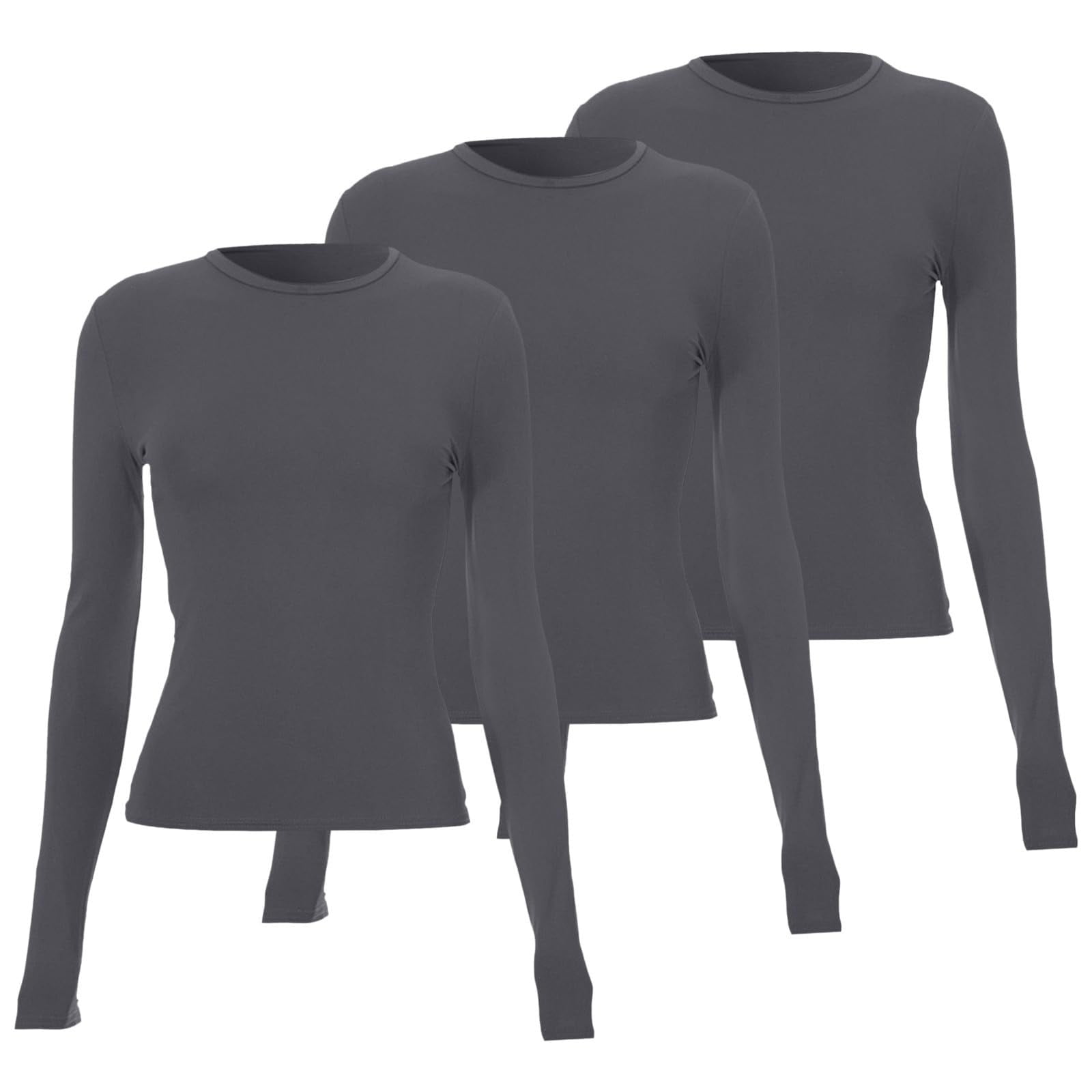 Comdrip Womens Tops, 3 Pack Womens Cute Basic Slim Fitted Tops Business ...