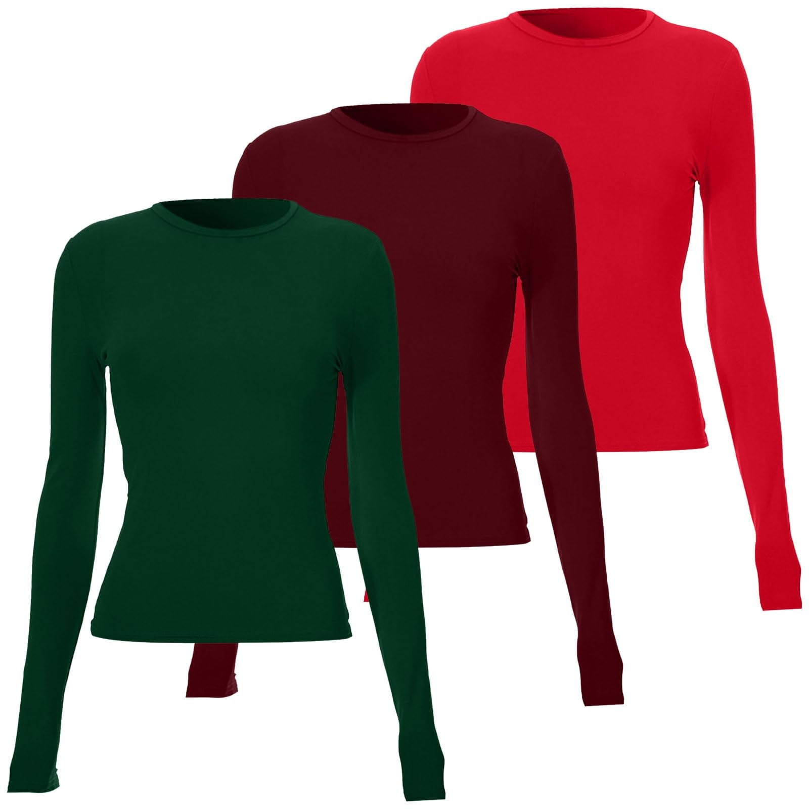 Comdrip Womens Tops, 3 Pack Womens Cute Basic Slim Fitted Tops Business ...