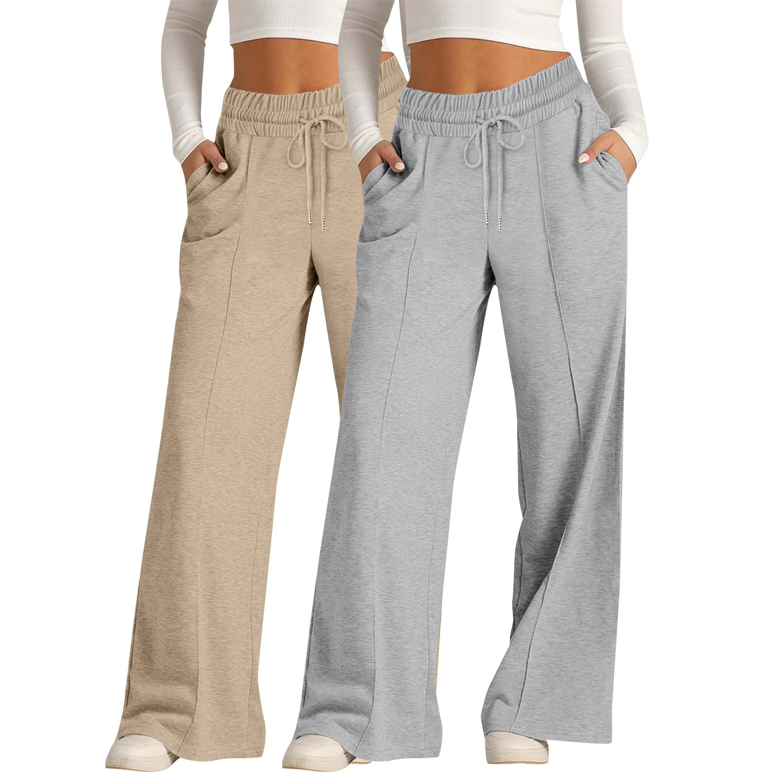 Comdrip Womens Wide Leg Sweatpants 2Pc Women's Wide Leg Pants Women ...