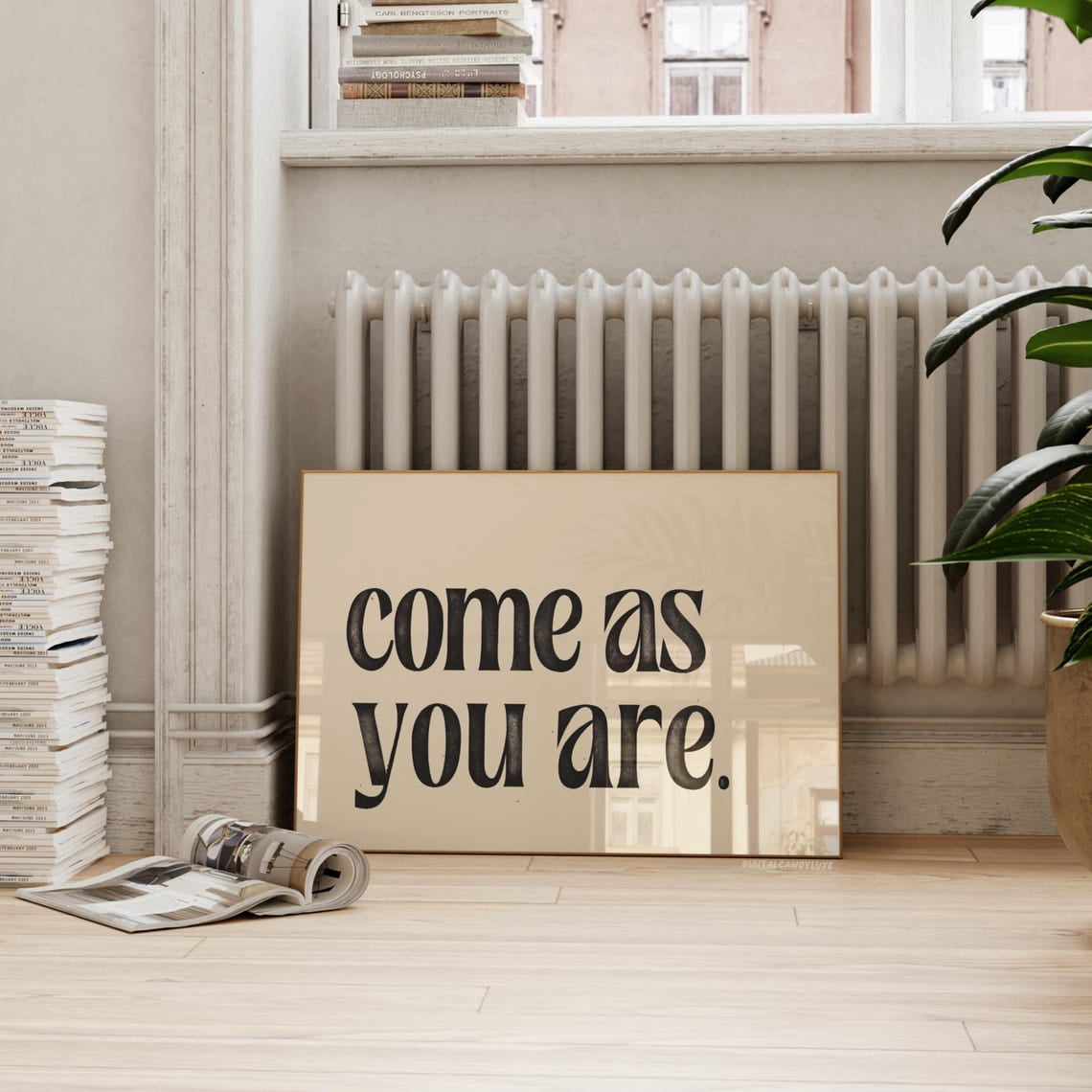 Come As You Are Horizontal Retro Art Decor Neutral Living Room Decor ...