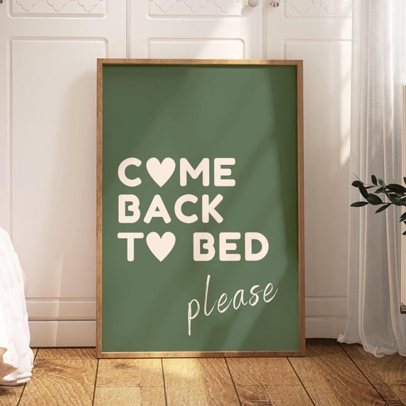 Come Back To Bed Print Couples Wall Art Quote Wall Art Above Bed Print ...