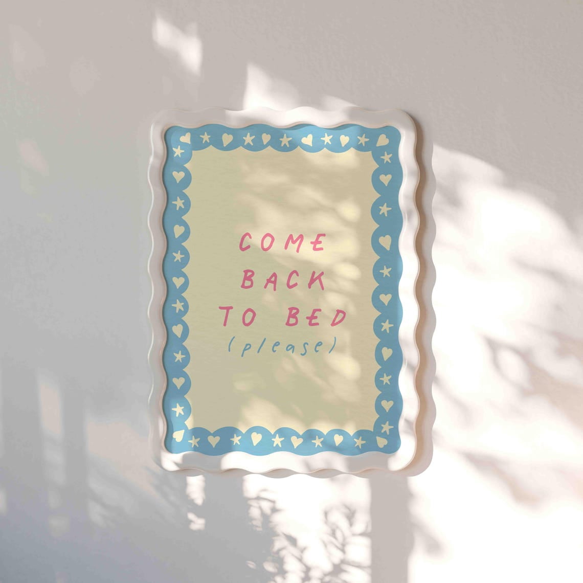 Come Back To Bed Poster, Coastal Coquette Bedroom Decor, Unframed Paper ...