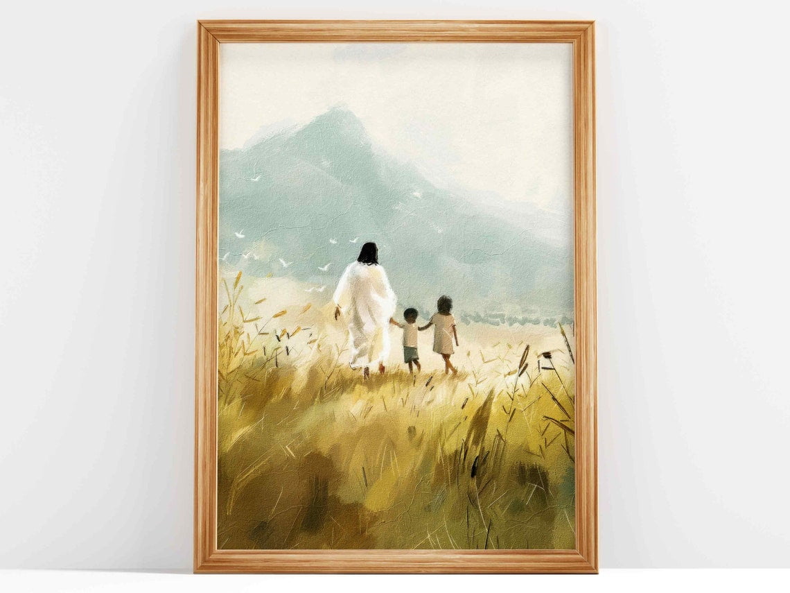 Come Follow Me, Jesus Christ With Girl, Christian Oil Painting, Christian Wall Art, Jesus Bild ...
